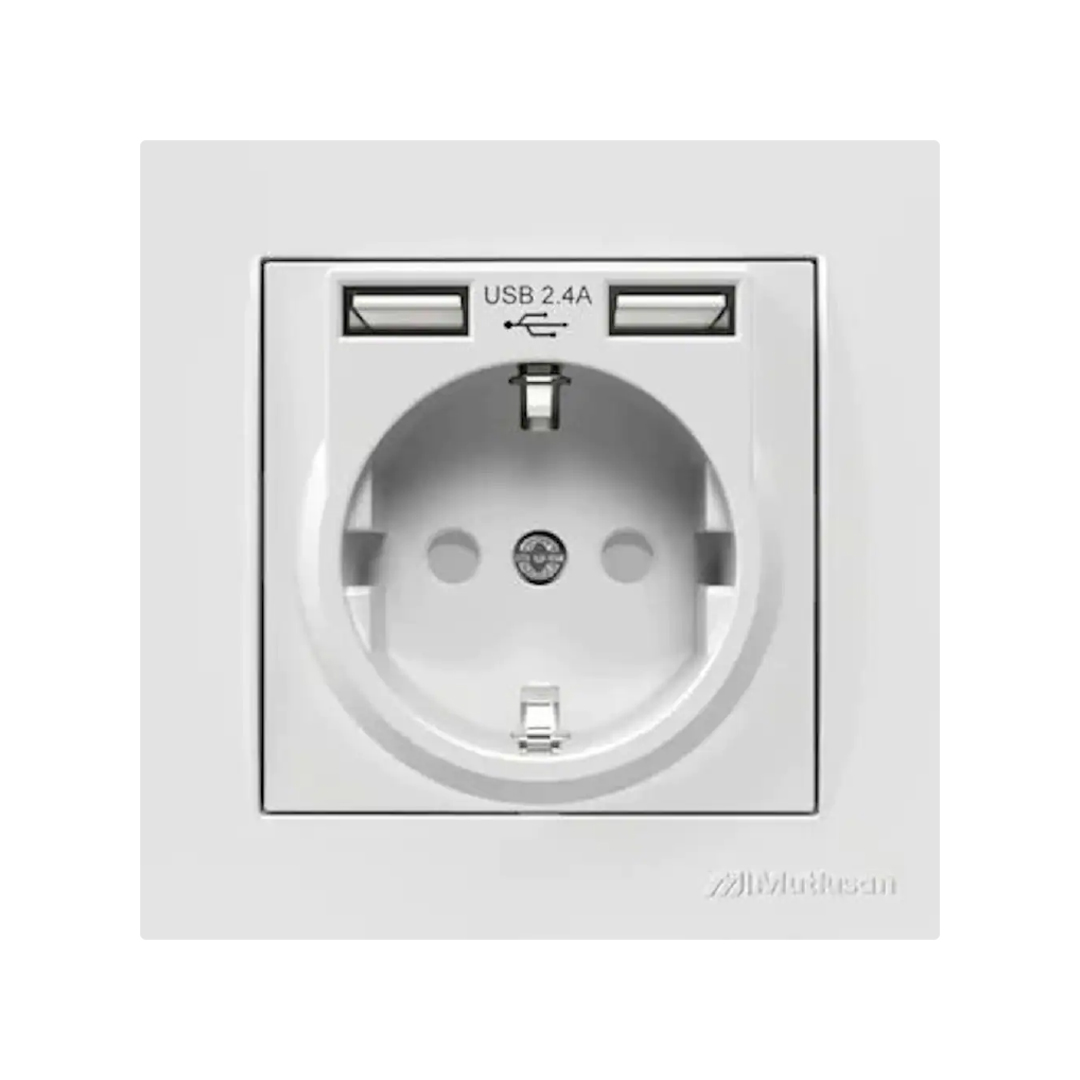 karakoyspot | Mutlusan 2'li USB'li Topraklı Priz